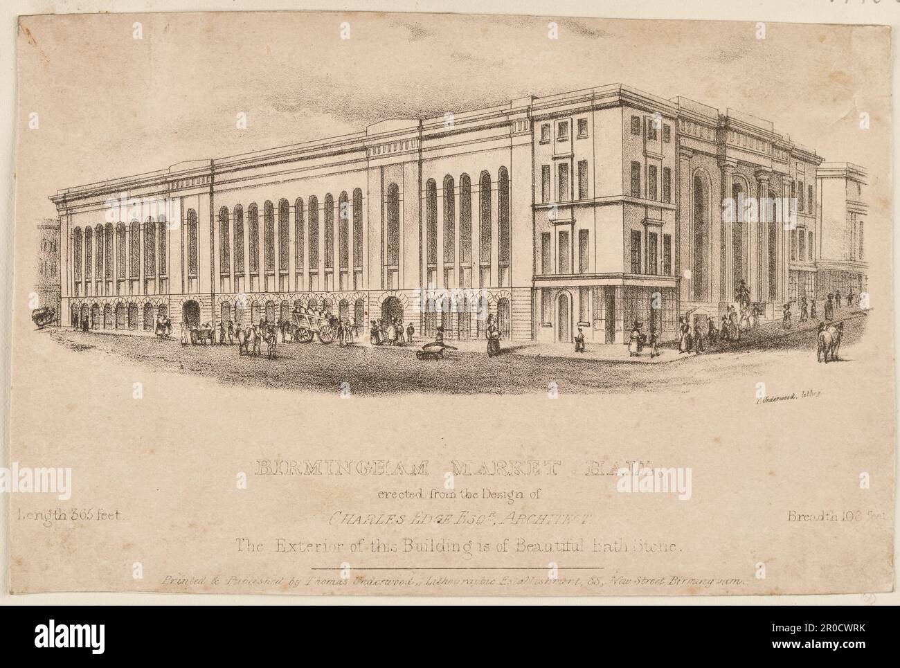 Lithograph. - Market Hall, Birmingham. Wilkinson Collection, Vol I ...