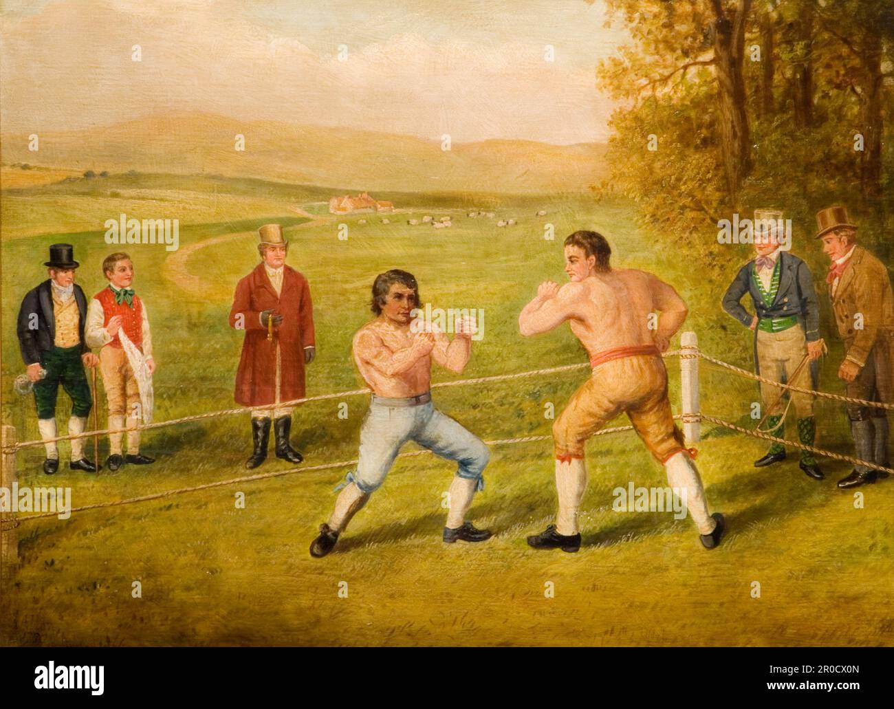 A Birmingham Prize Fight, 1789. By W Allen. Painting depicts a fight ...