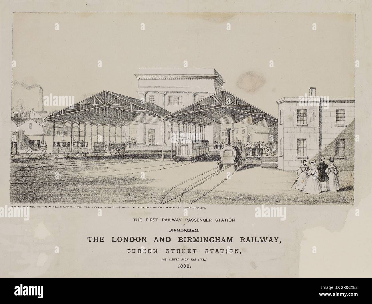 The London & Birmingham Railway, Curzon Street Station, 1838. Publisher ...