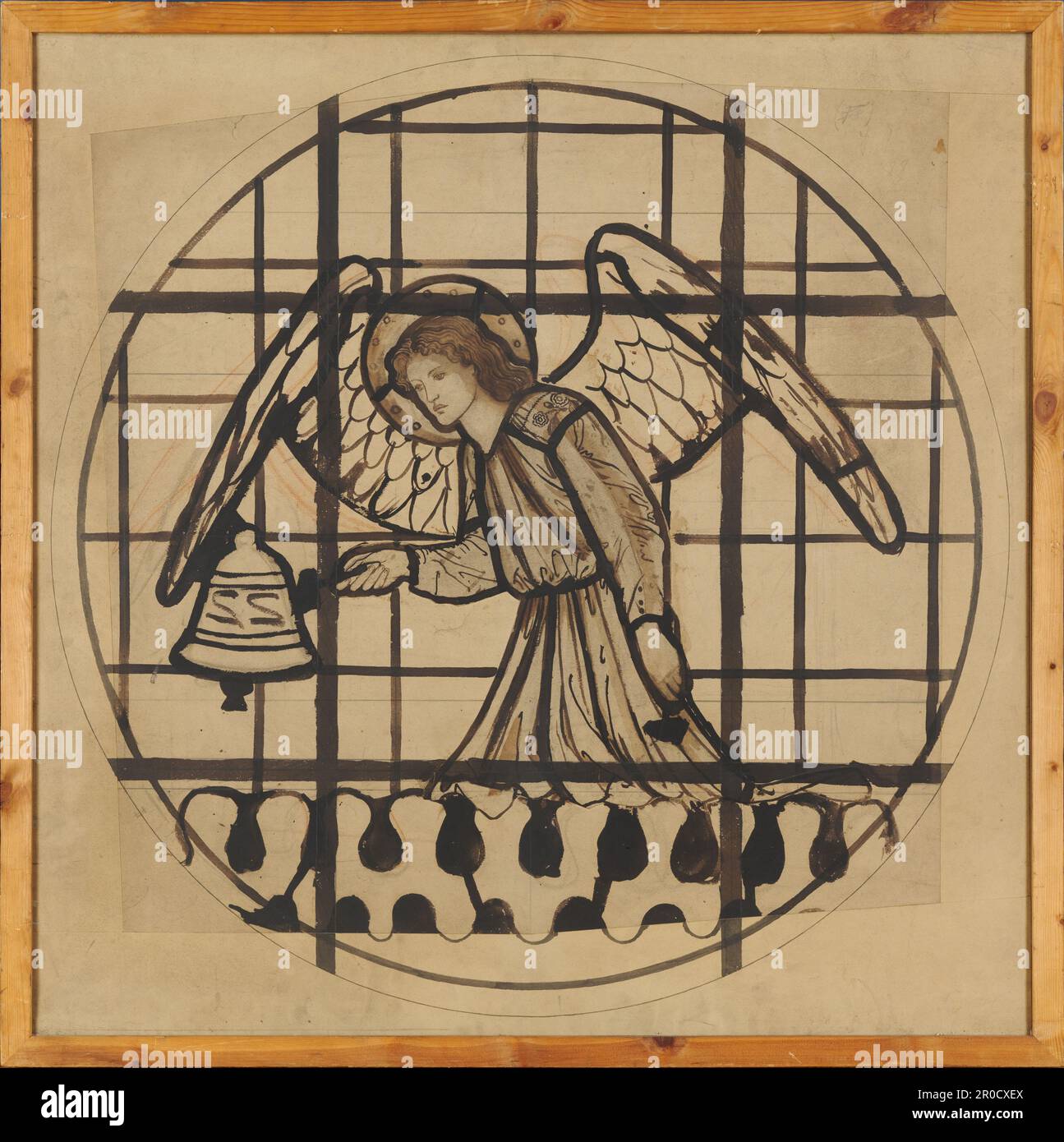 Angel Playing on Bells, 1862. Sir Edward Burne-Jones (d.1898). Design ...