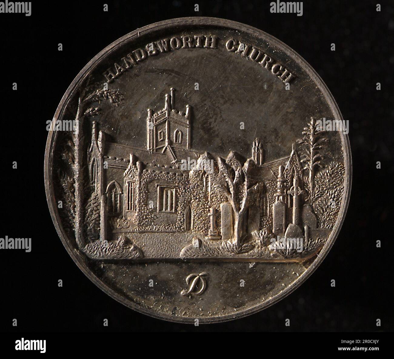 [Obverse - Reverse]. Halfpenny Token - Handsworth Church, 1928. Maker ...