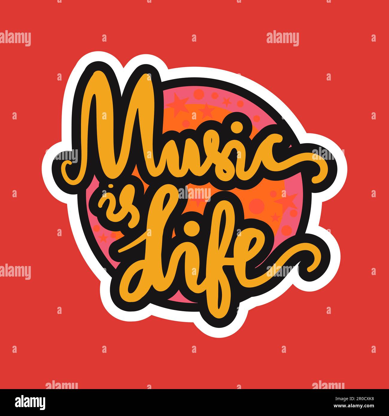 Vintage Musical Lettering for Banner and Badge. Sticker, Poster ...