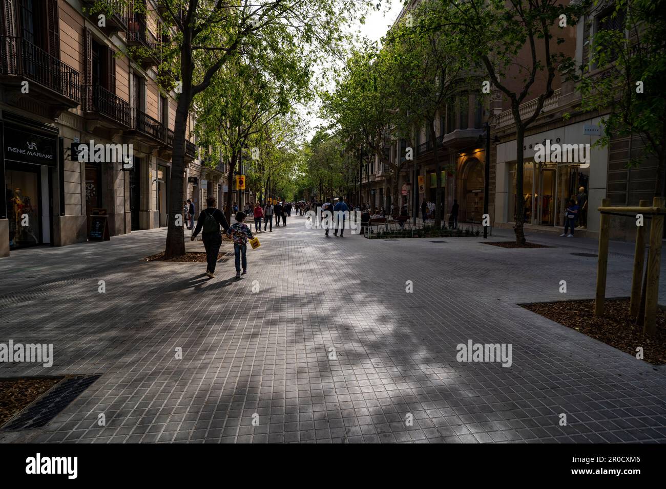 Newly pestestrianised Carrer del Consell de Cent, Barcelona, part of ...
