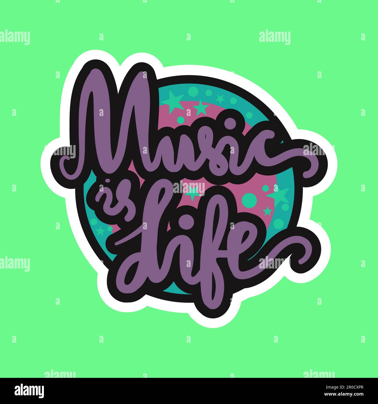 Vintage Musical Lettering for Banner and Badge. Sticker, Poster ...