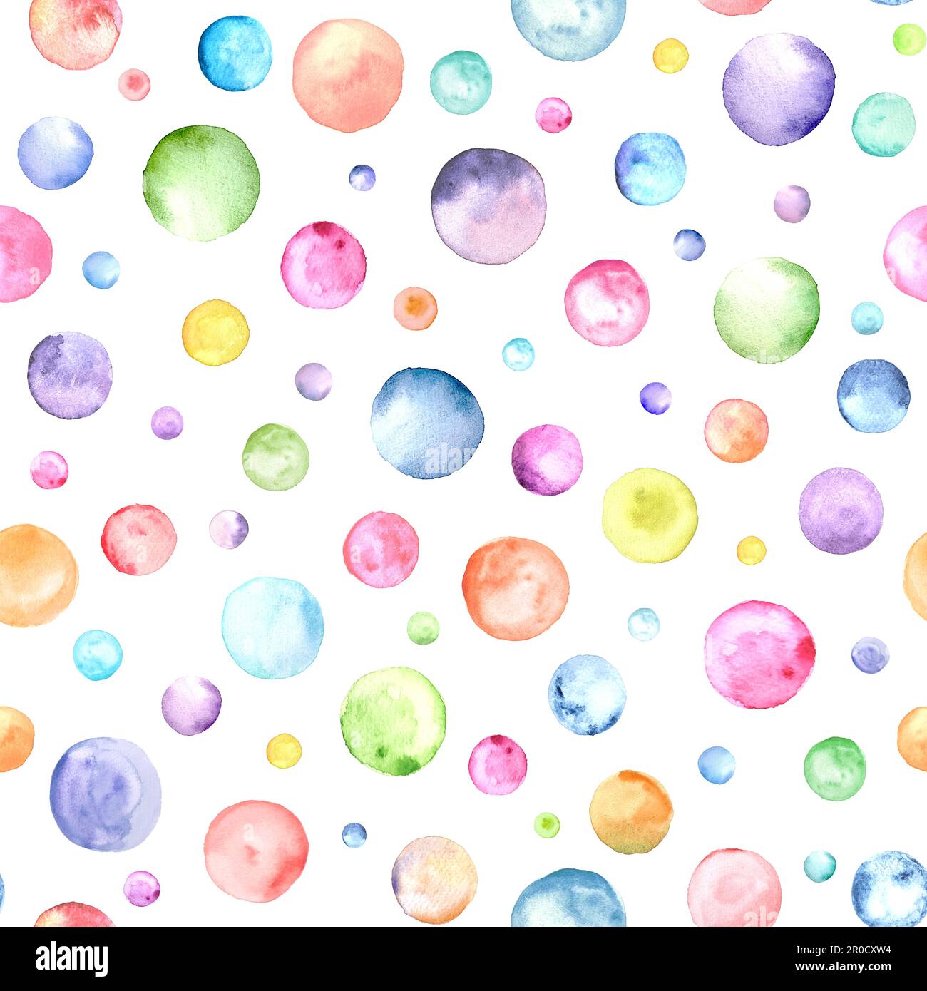 Abstract watercolor bubbles birthday party background. Hand drawn ...