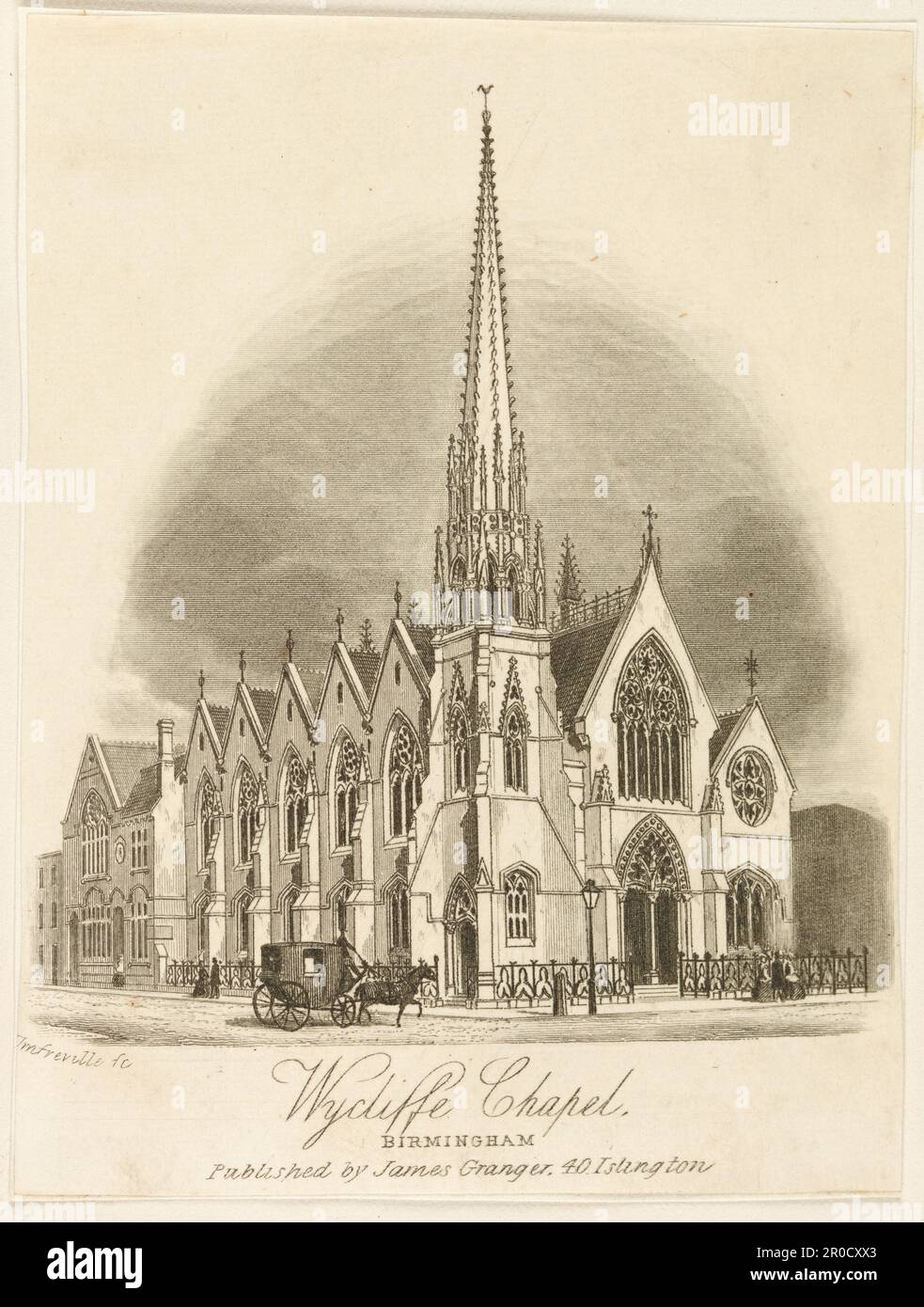 Engraving. - Wycliffe Chapel, Birmingham. Wilkinson Collection, Vol I ...