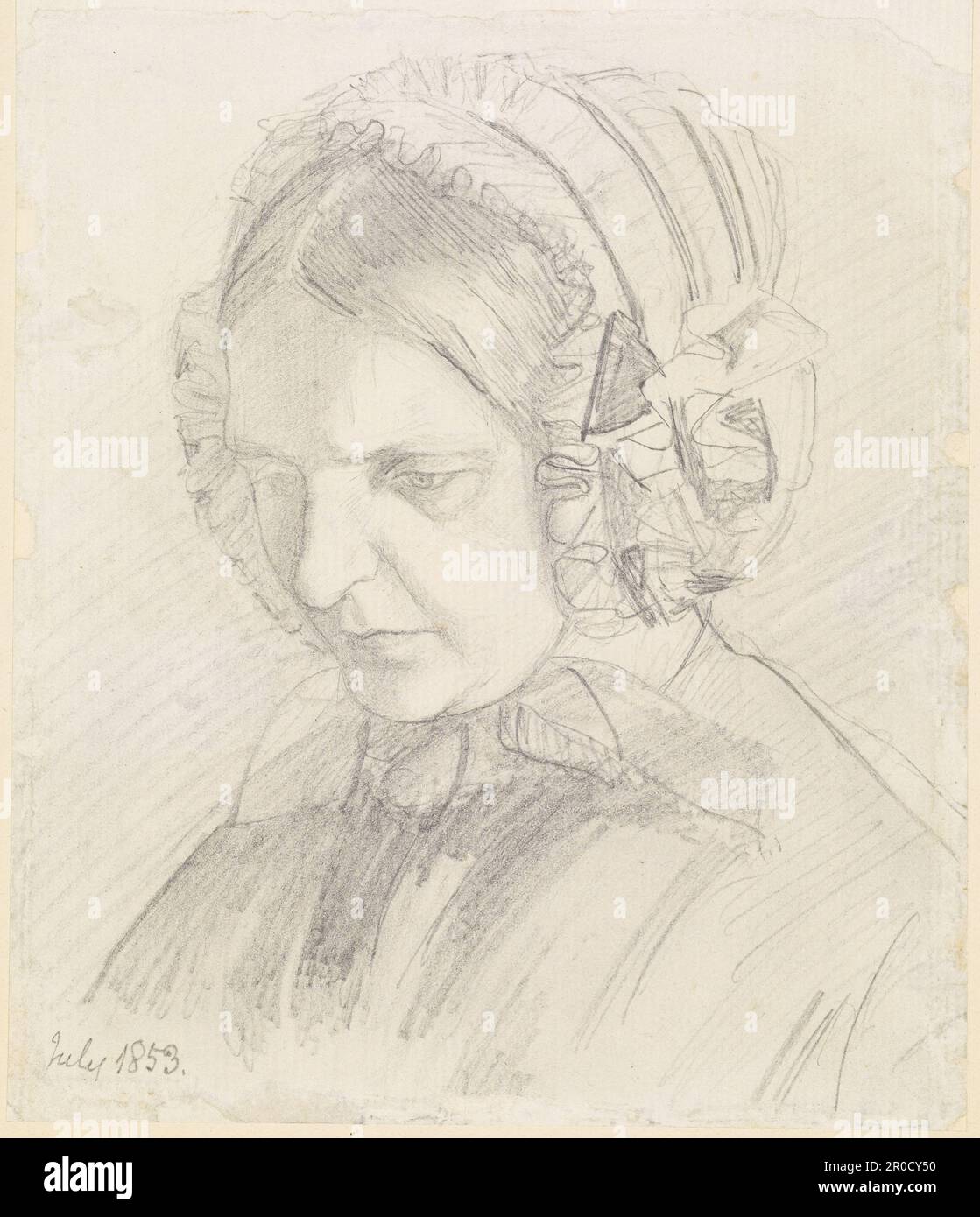 Portrait of Charlotte Polidori, 1853. Artist: Dante Gabriel Rossetti ...