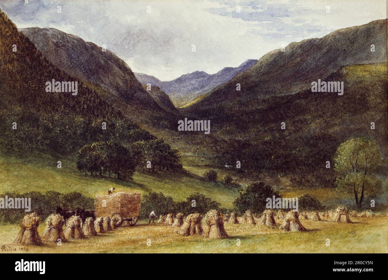 Harvest Time, North Wales, 1869. George Wallis Stock Photo - Alamy