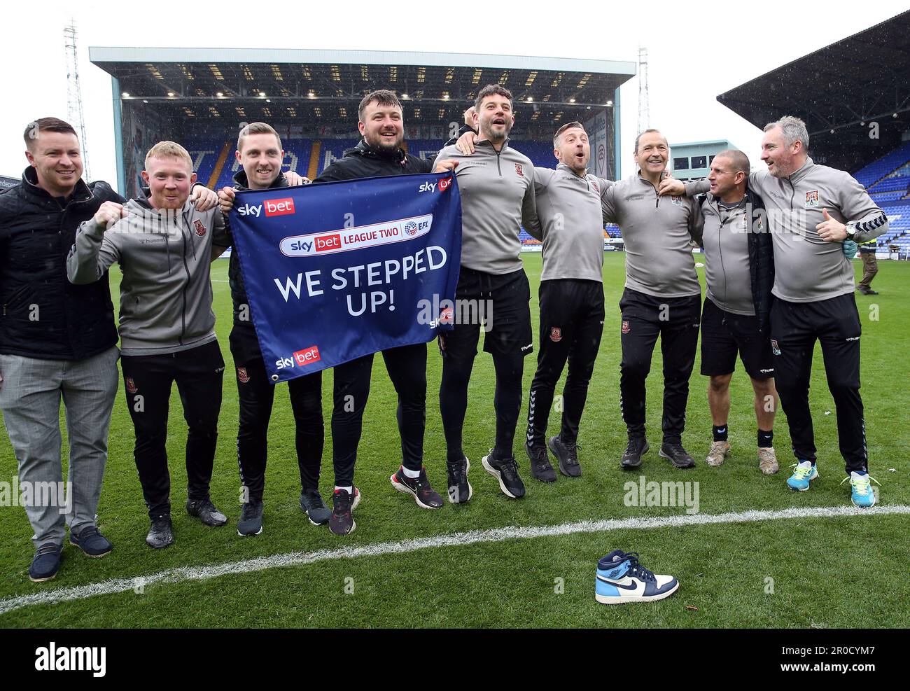 Northampton Town manager Jon Brady, assistant Colin Calderwood and the ... Northampton Town manager Jon Brady, assistant Colin Calderwood and the ...