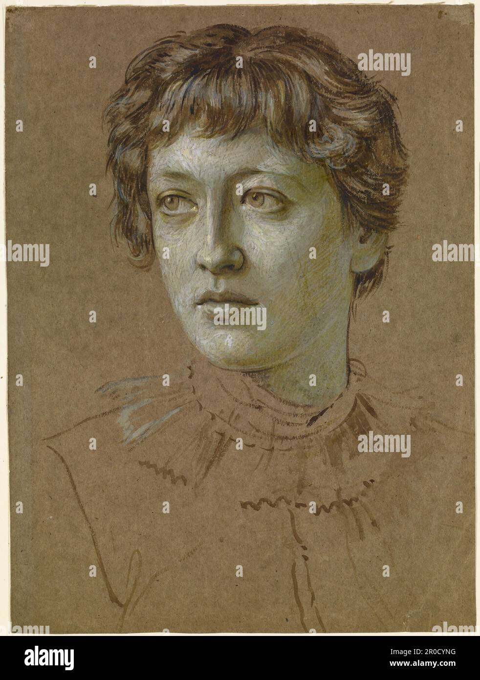 Portrait of Miss Susan Zileri, 1880. By Charles Fairfax Murray Stock ...