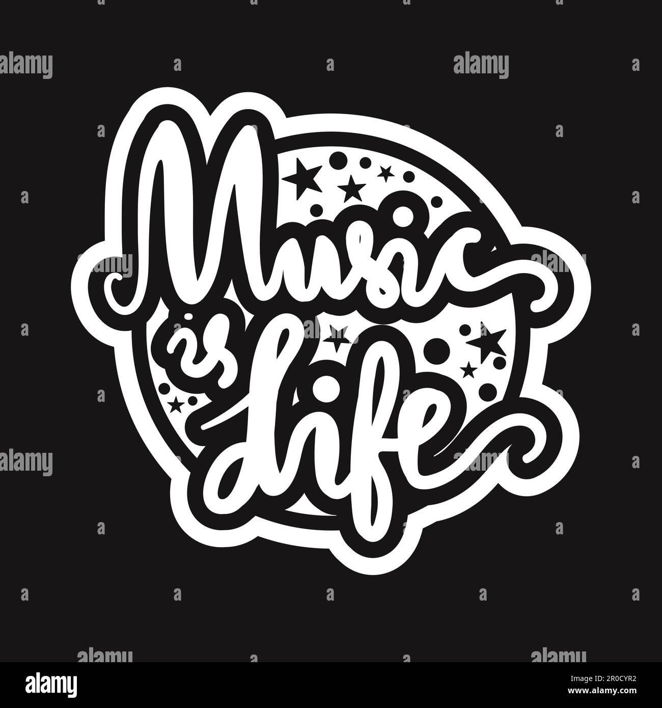 Vintage Musical Lettering for Banner and Badge. Sticker, Poster ...