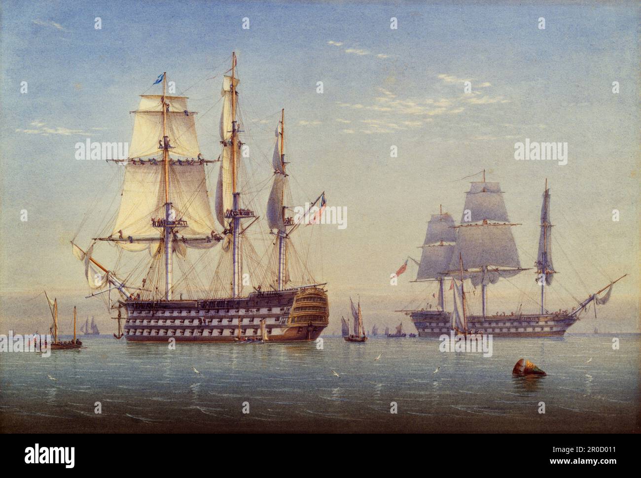 Ships Of The Line, 1825-1840. Artist: William Joy. Artist: John ...