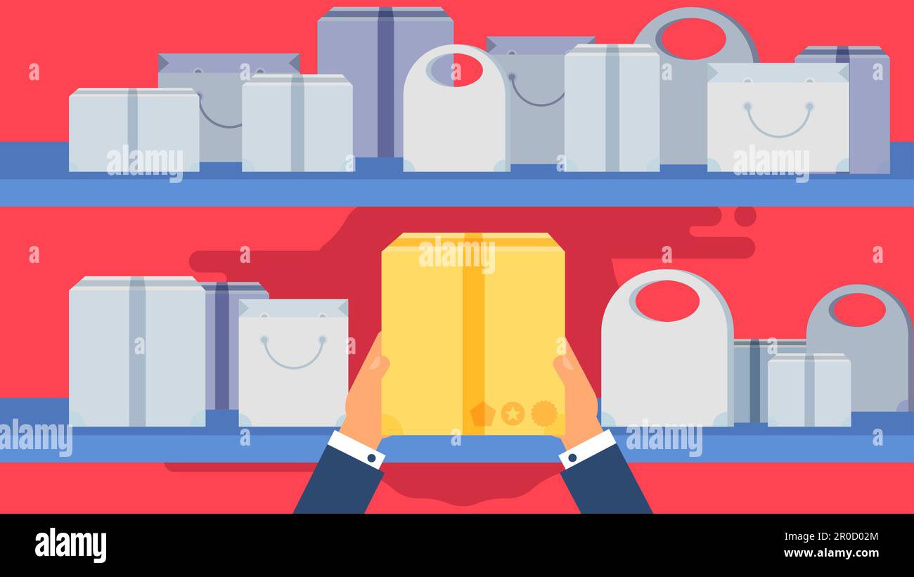 Supermarket packing shelves Stock Vector Images - Alamy