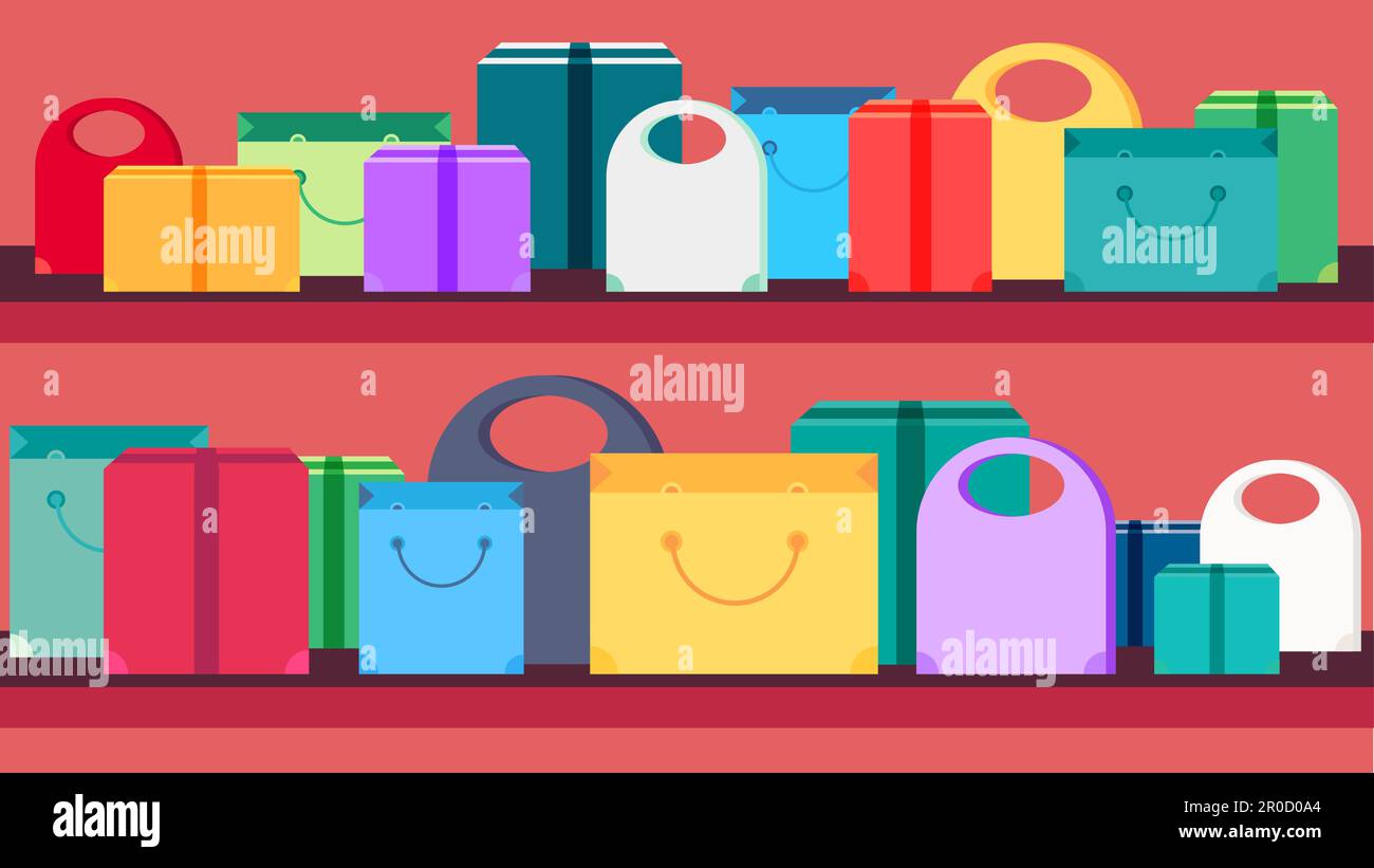 Supermarket packing shelves Stock Vector Images - Alamy