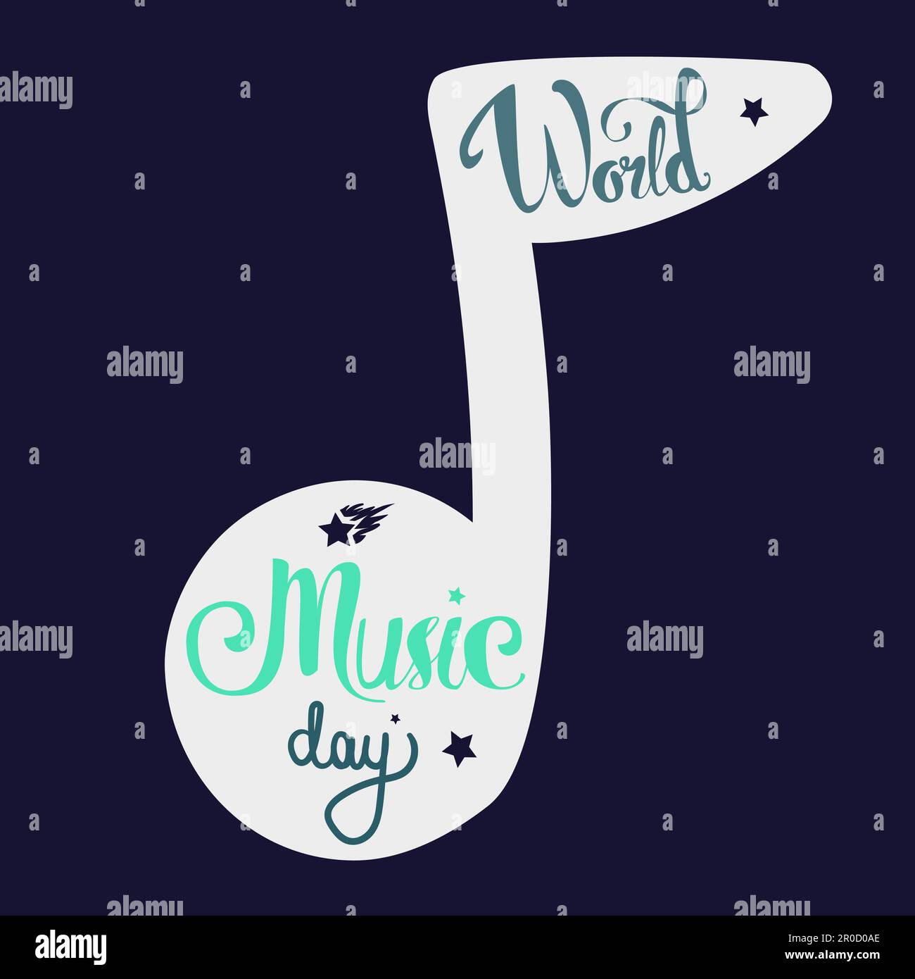 Vintage World Music Day Lettering for Banner and Badge. Sticker, Poster ...