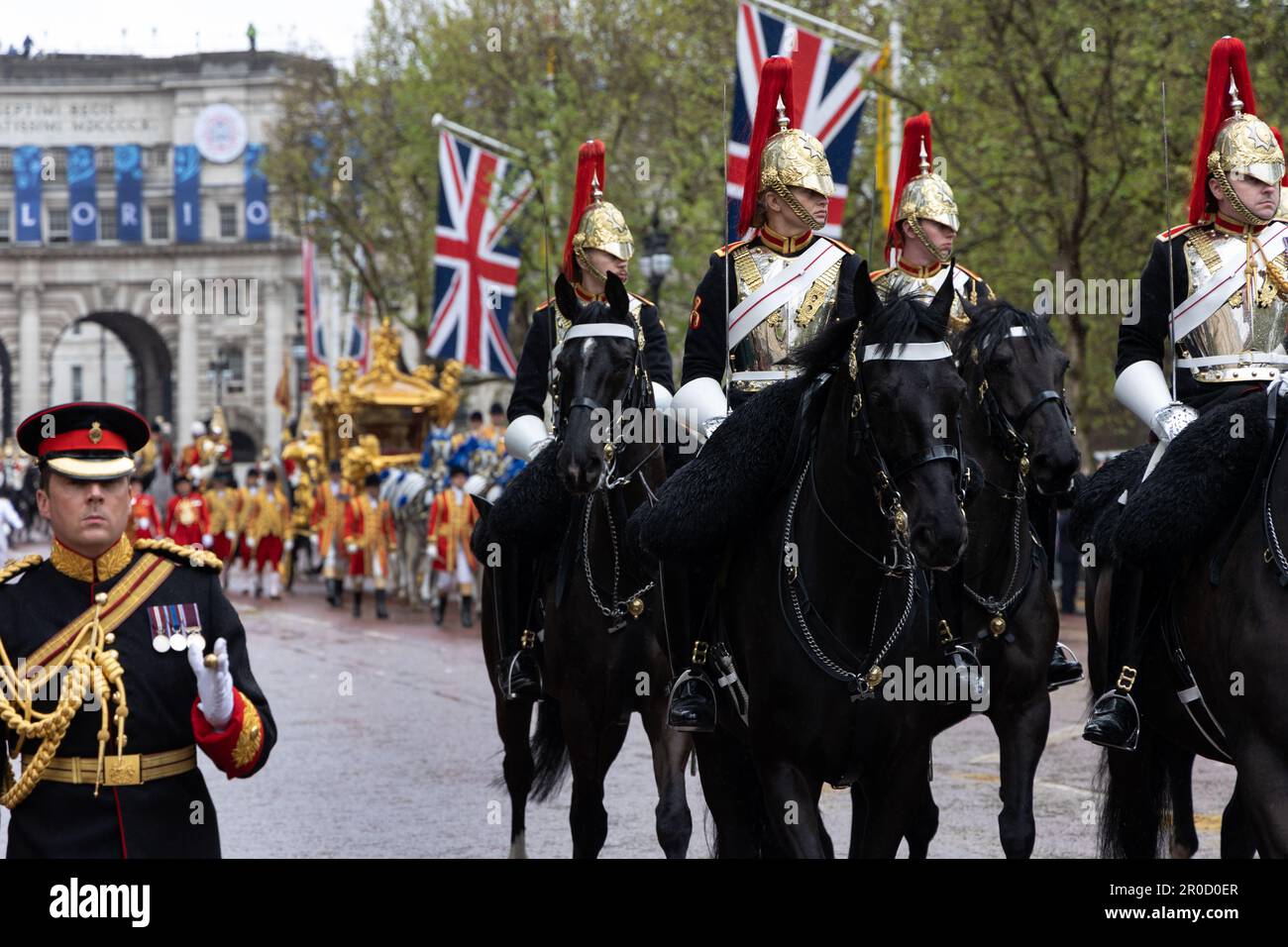 Mounted Household Division troops take part in King Charles Coronation ...