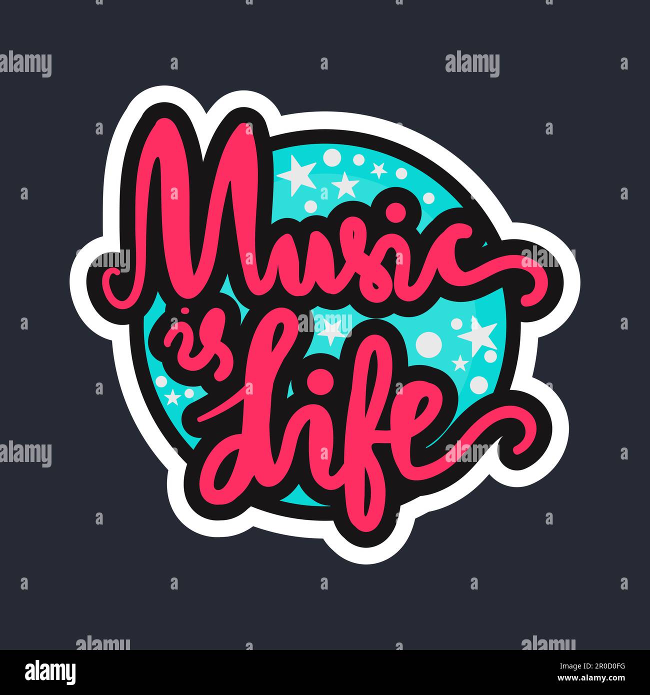 Vintage Musical Lettering for Banner and Badge. Sticker, Poster ...