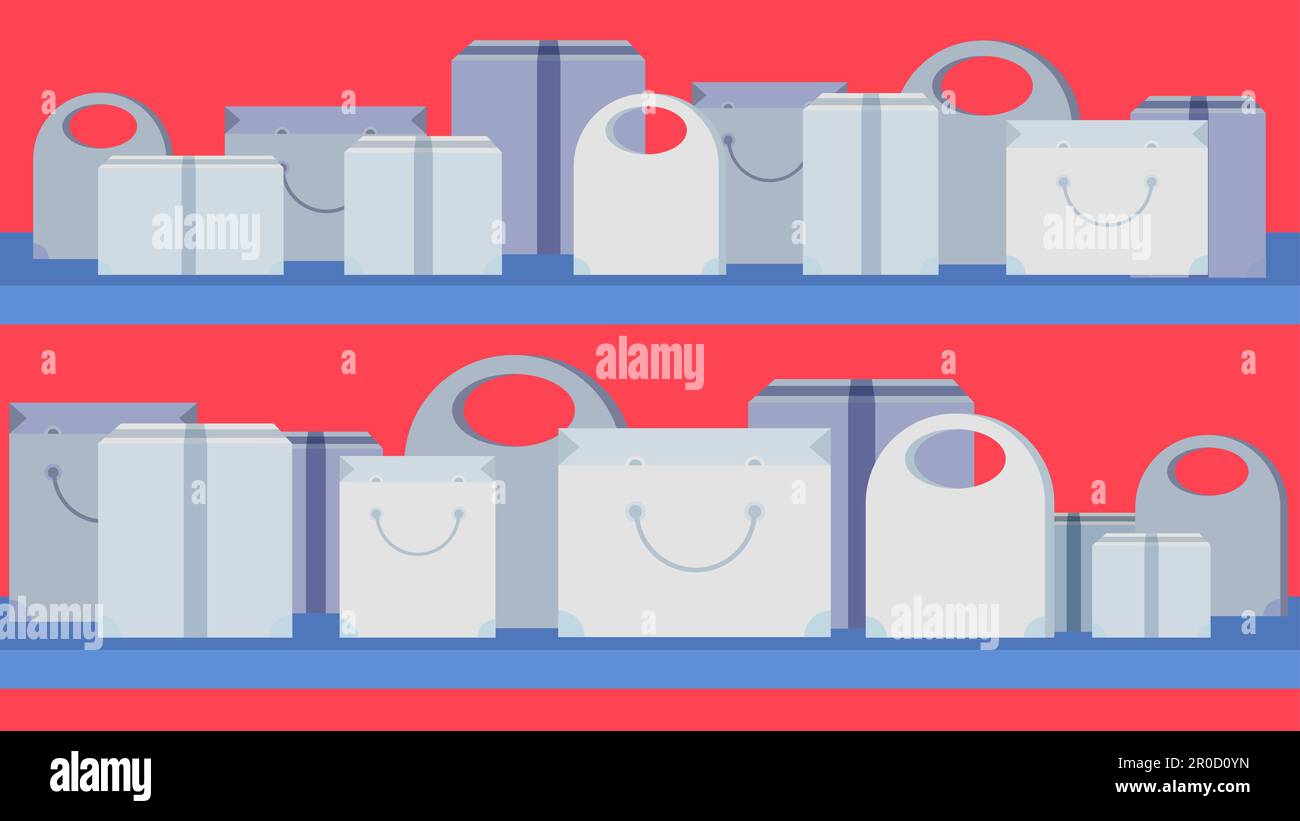 Supermarket packing shelves Stock Vector Images - Alamy