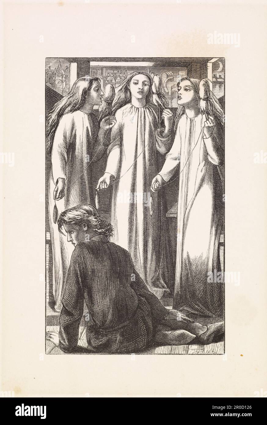 The Music Master - The Maids of Elfen-Mere - Proof, 1855. After: Dante ...