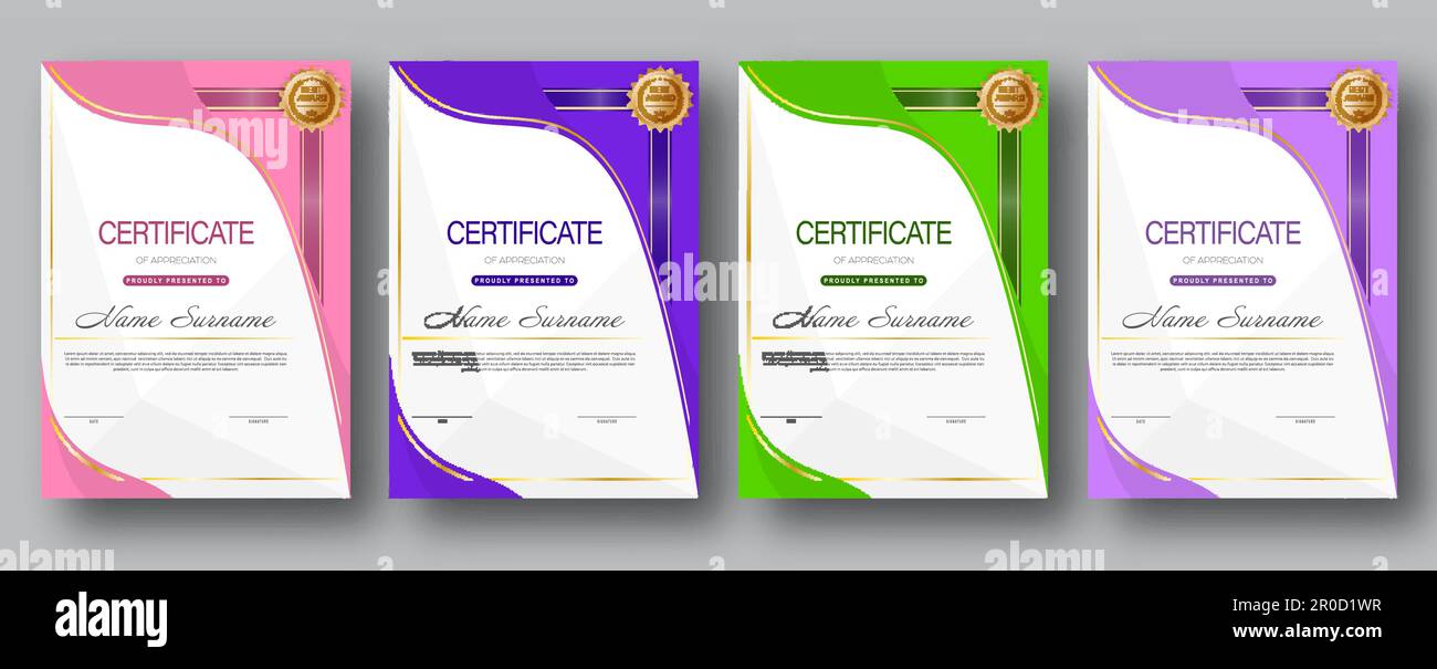 Certificate. A set of mock-ups of the certificate of recognition of ...