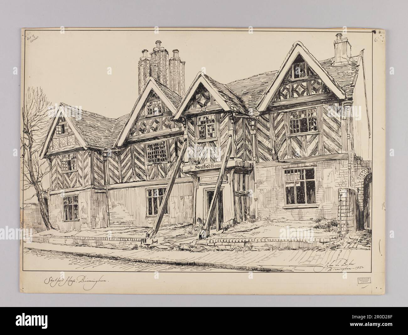 Topographical view of Birmingham.Ink Drawing.. Stratford House, Camp ...