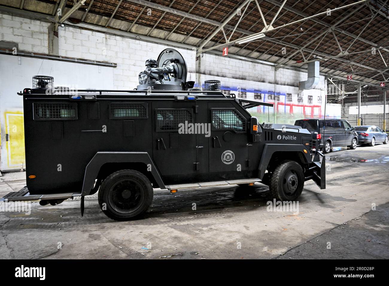 Antwerp, Belgium. 08th May, 2023. A Lenco bearcat pictured during a ...