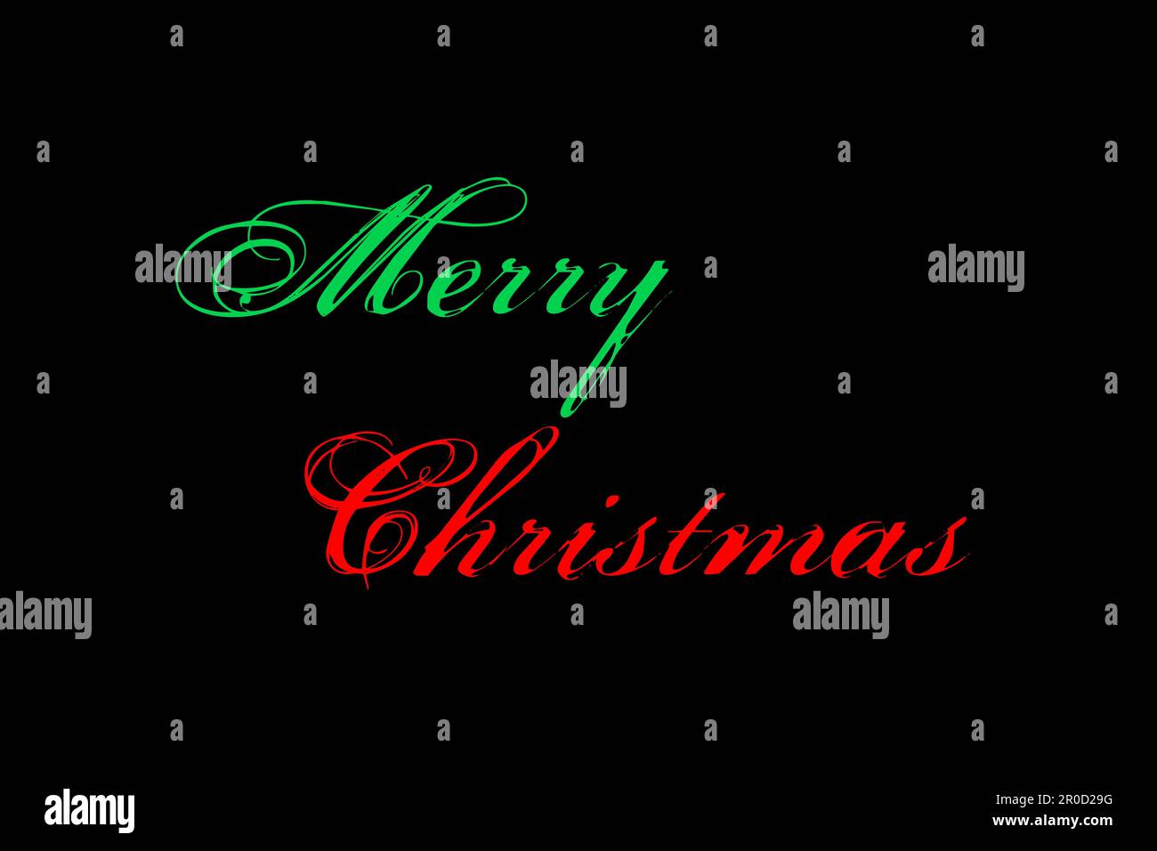 A Merry Christmas Text Letter Stylish Font Green Red Color Black ...