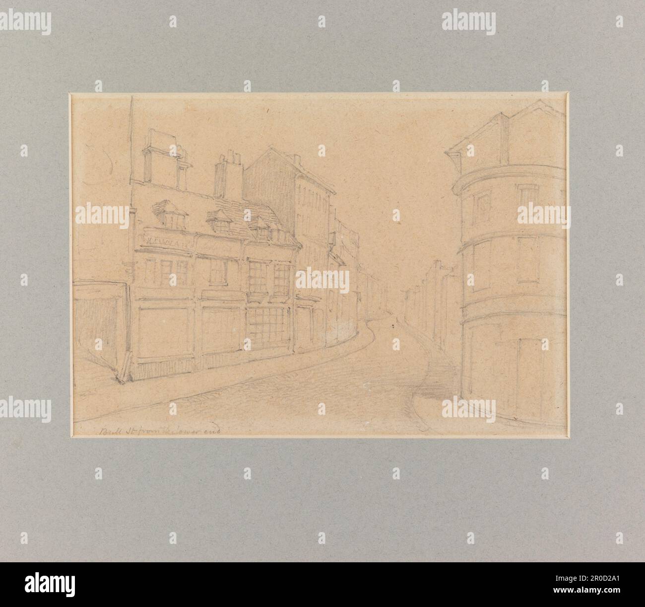 Topographical view of Birmingham.Pencil Drawing.. Worcester Street, as ...