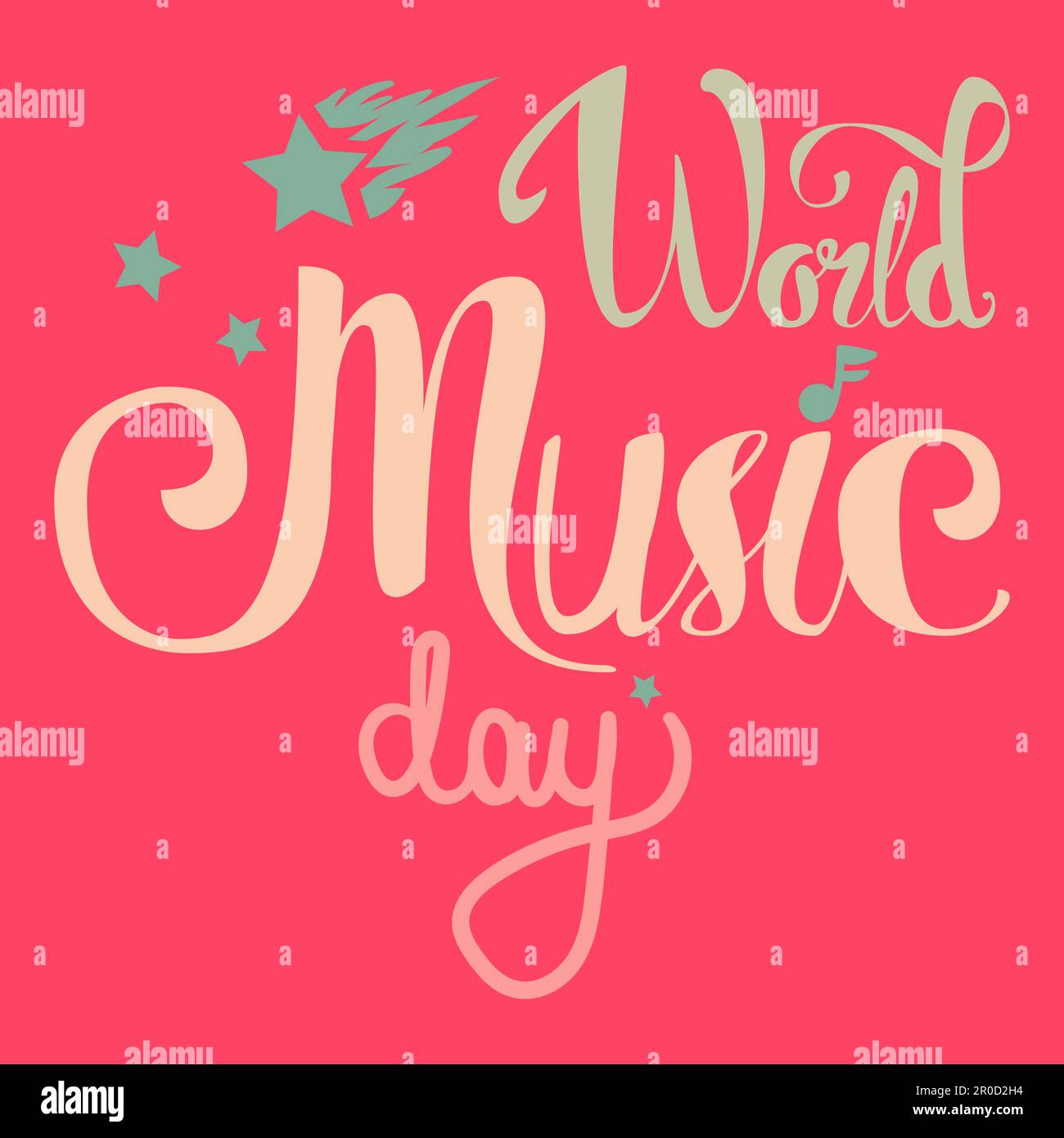 Vintage World Music Day Lettering for Banner and Badge. Sticker, Poster ...