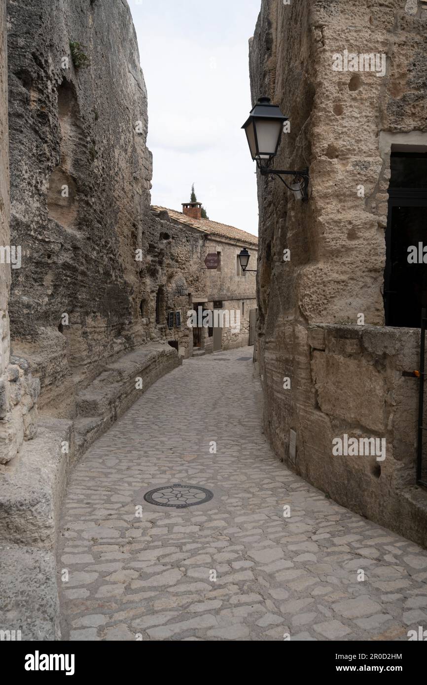 View of a typical street in a village in Provence Stock Photo - Alamy