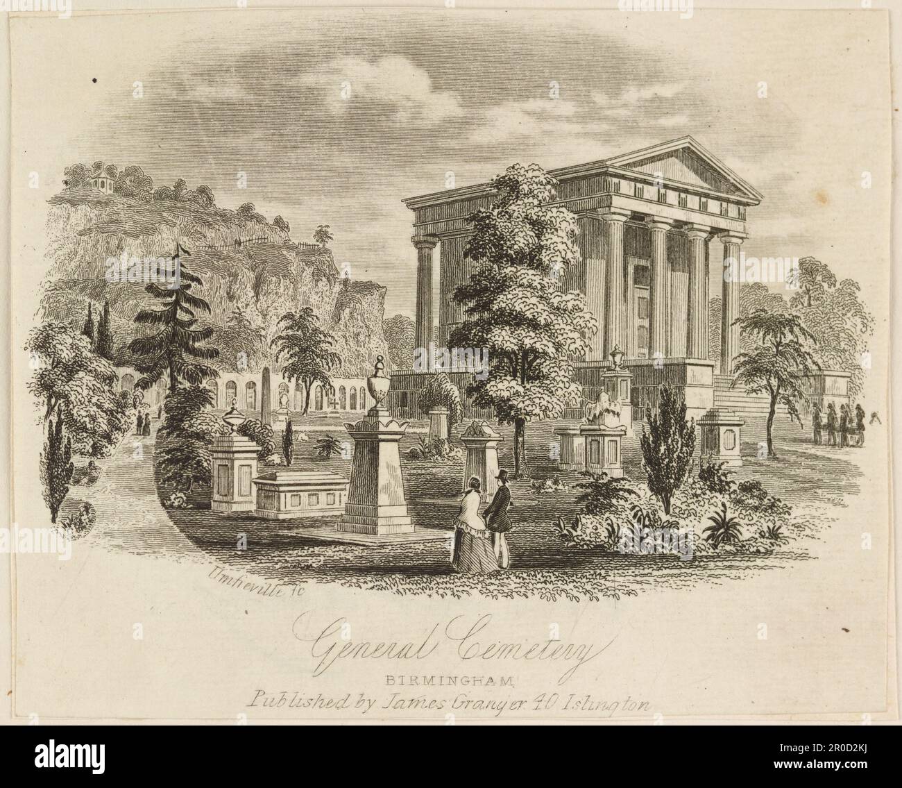 Engraving. - Birmingham General Cemetery. Wilkinson Collection, Vol I ...