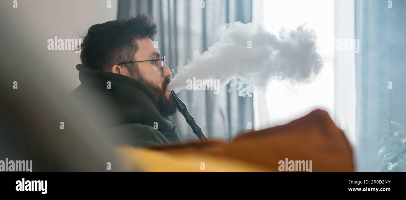 Banner bearded millennial man hi-res stock photography and images - Alamy