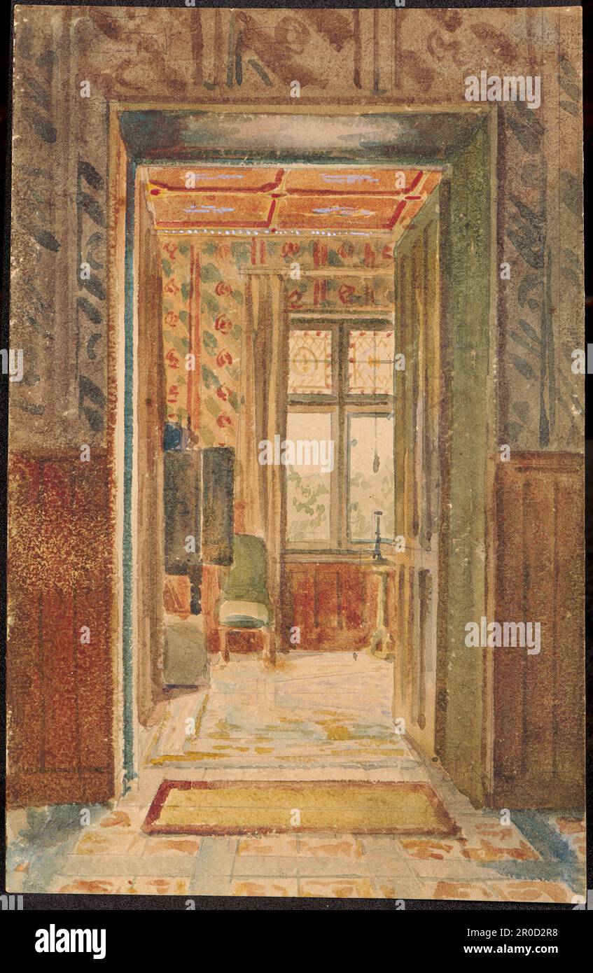 2004.0218.. The Entrance Hall of Pugin's House at Ramsgate, 1849 ...