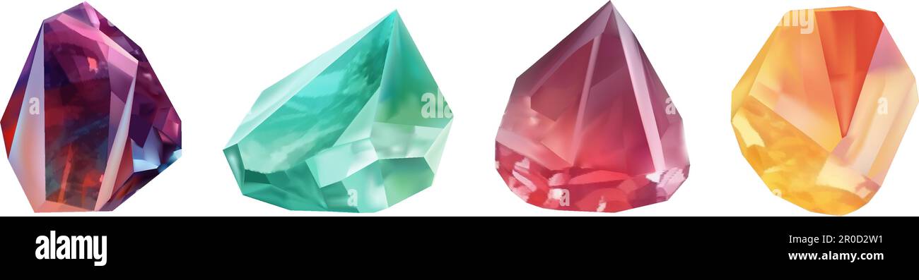 Glass shiny crystals with different shades reflecting lightA collection ...