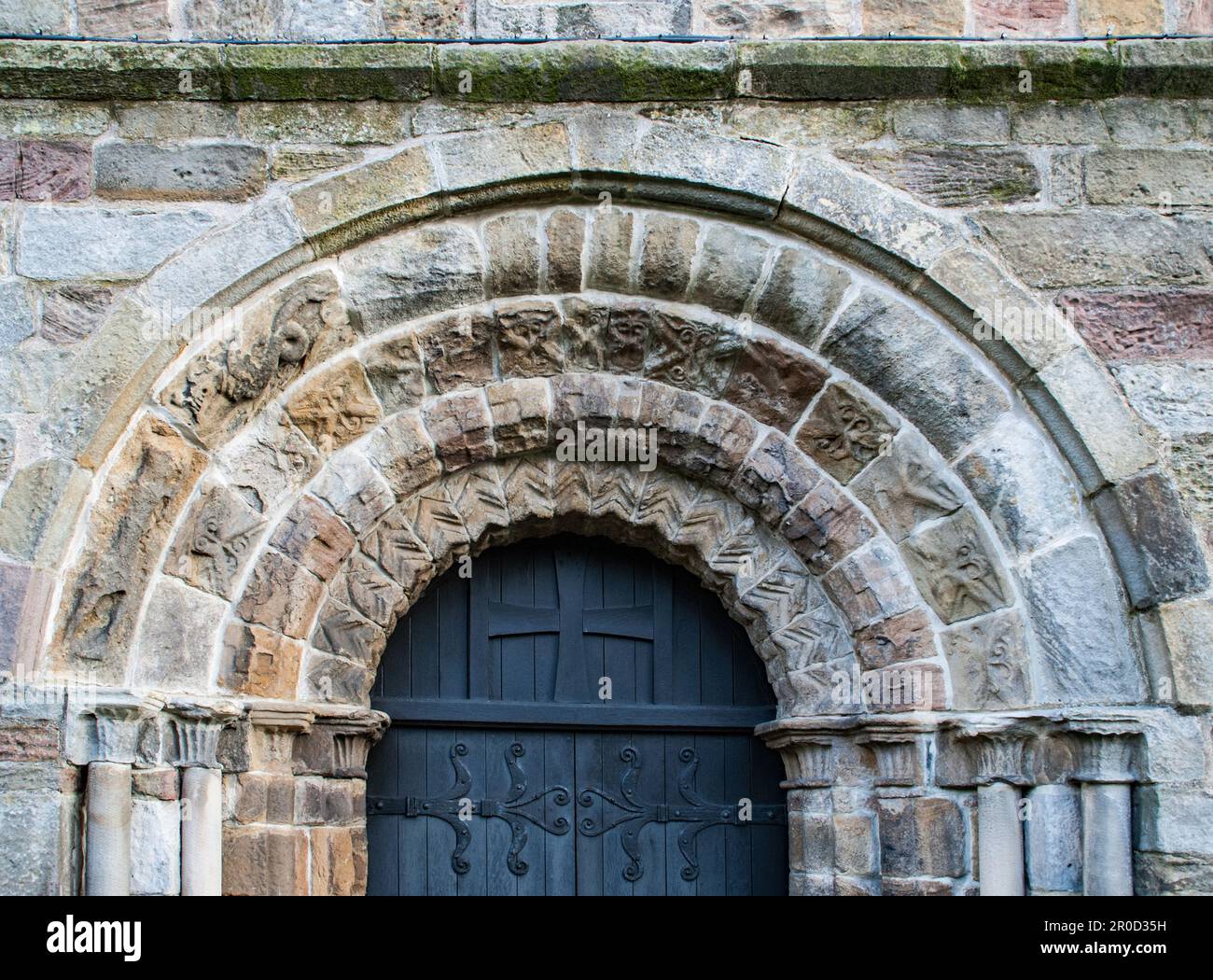 Fine example of dog-toothing pattern on a Norman doorway arch at the ...