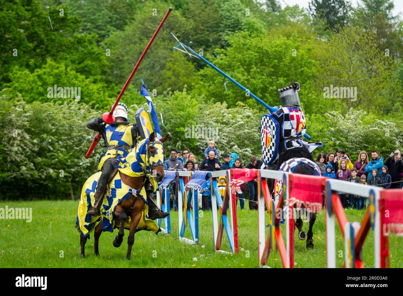 Chalfont, UK. 8 May 2023. Re enactors as armoured knights take part in day two of a Royal ...