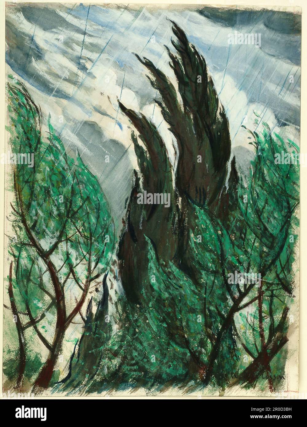 Wind in the Tree Tops. By Christopher Richard W Nevinson (d. 1946 Stock ...