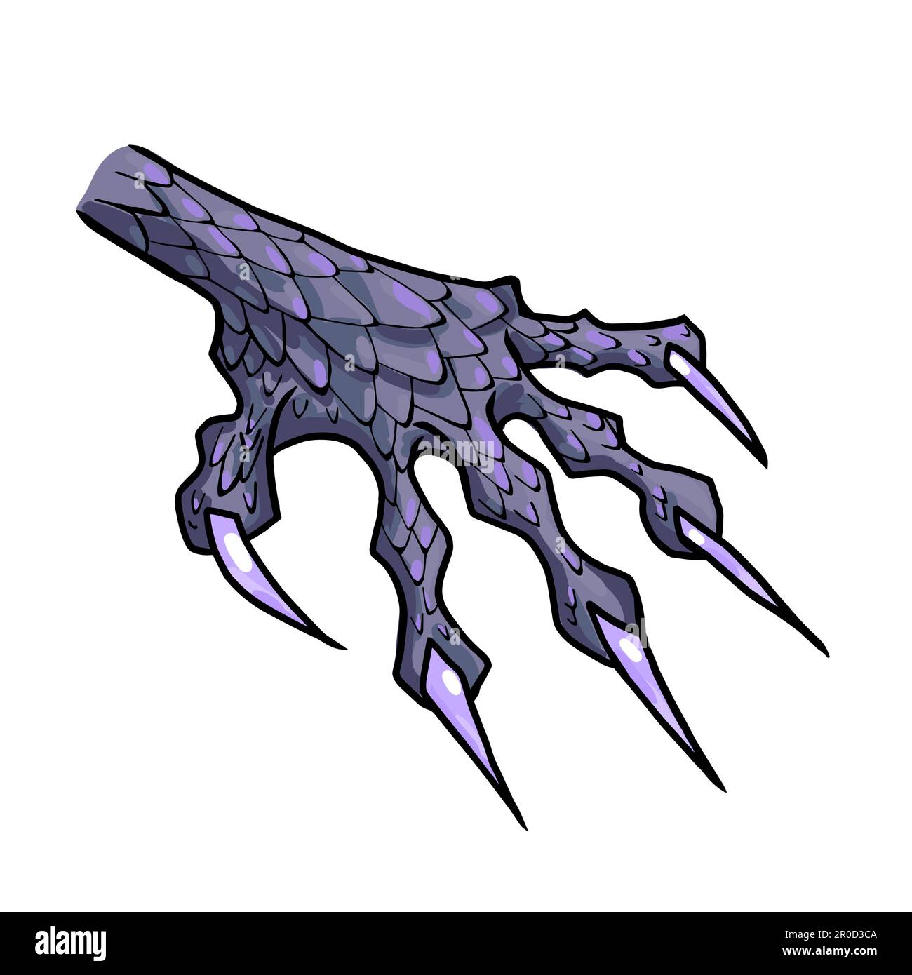 Dragon or monster paw with claws. Wild tattoo. Horror sticker ...