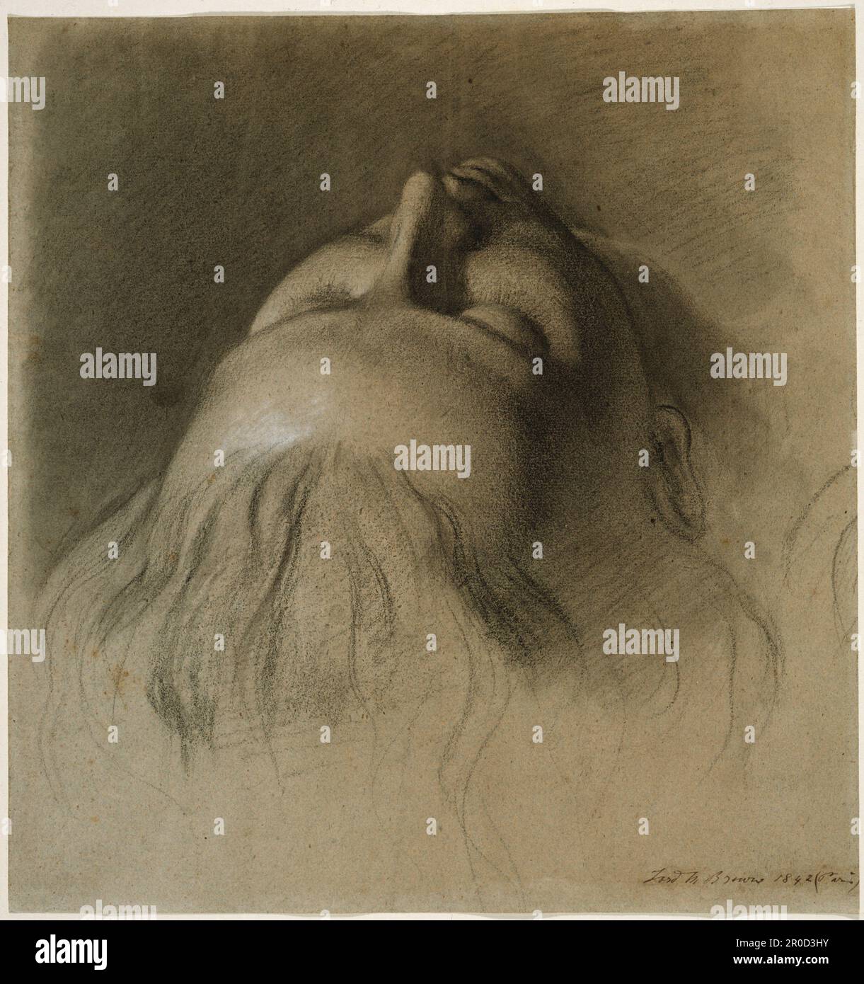 Parisina's Sleep - Study for Head of Parisina, 1842. By Ford Madox ...