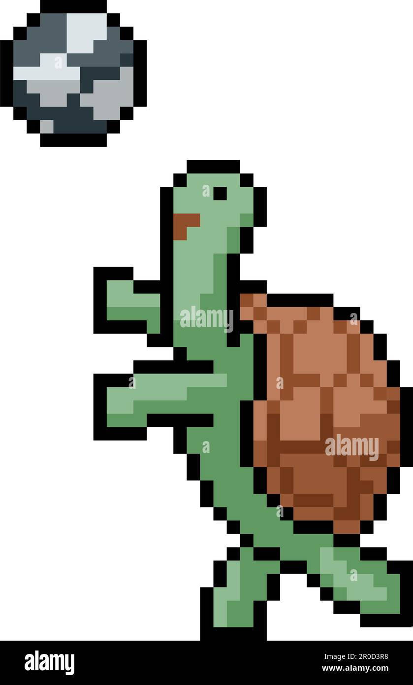 pixel art of turtle play ball Stock Vector Image & Art - Alamy