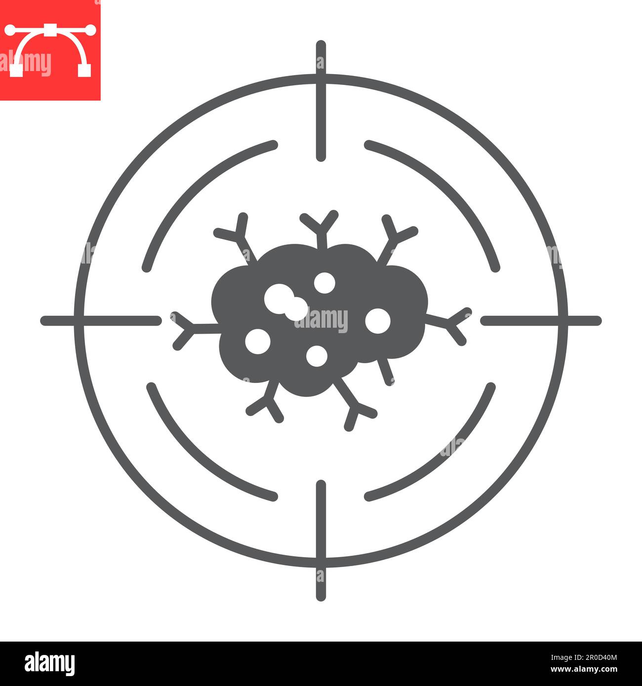 Targeted therapy glyph icon, oncology and treatment, cancer therapy ...