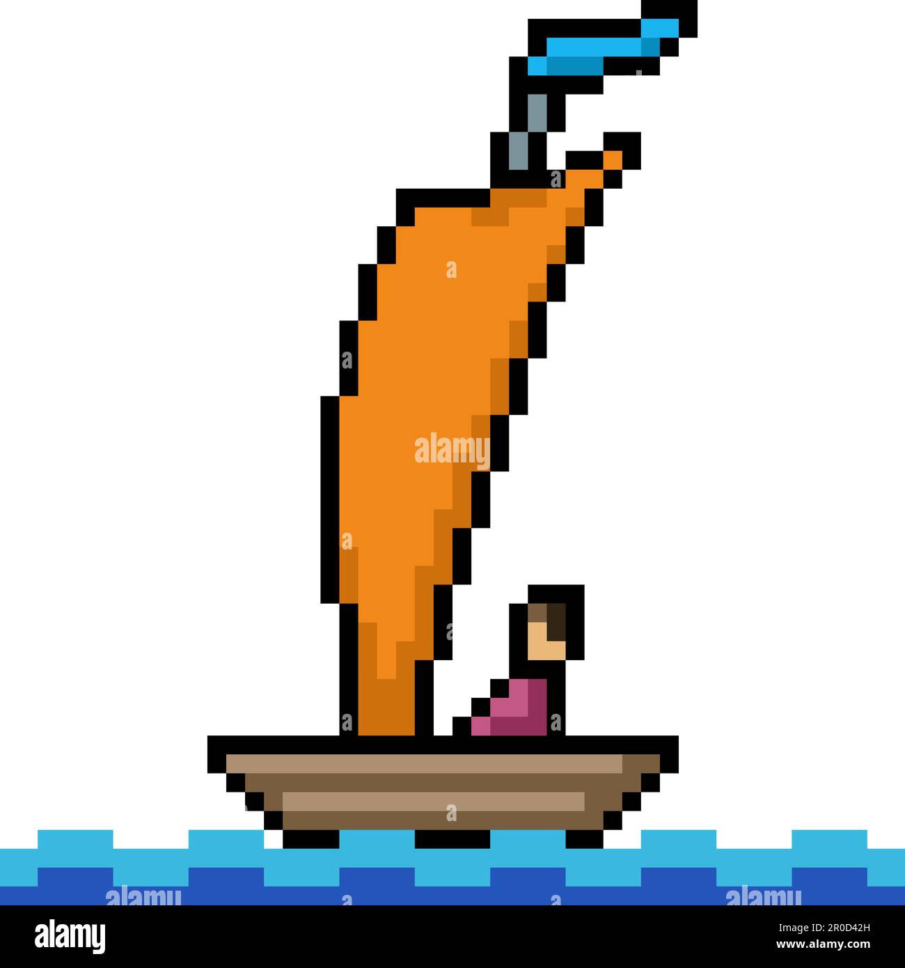 pixel art of sail boat travel Stock Vector Image & Art - Alamy