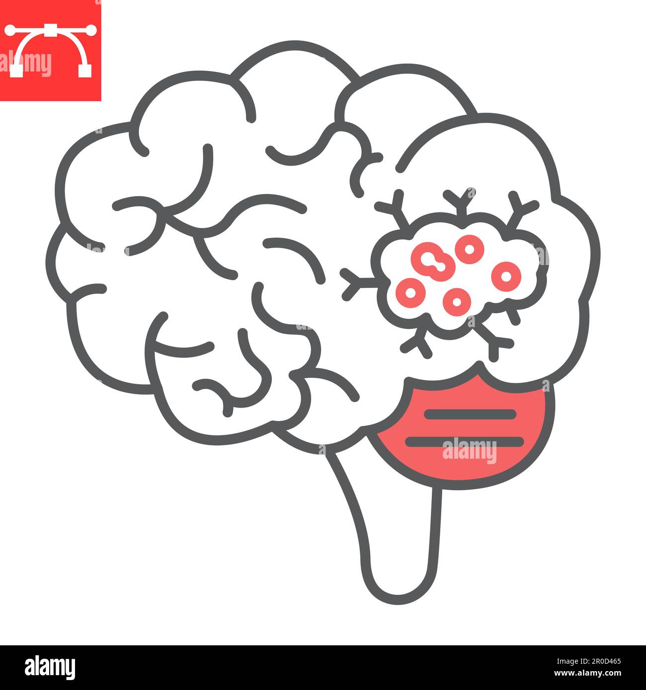 Brain Cancer Line Icon Oncology And Treatment Brain Tumor Vector Icon Vector Graphics