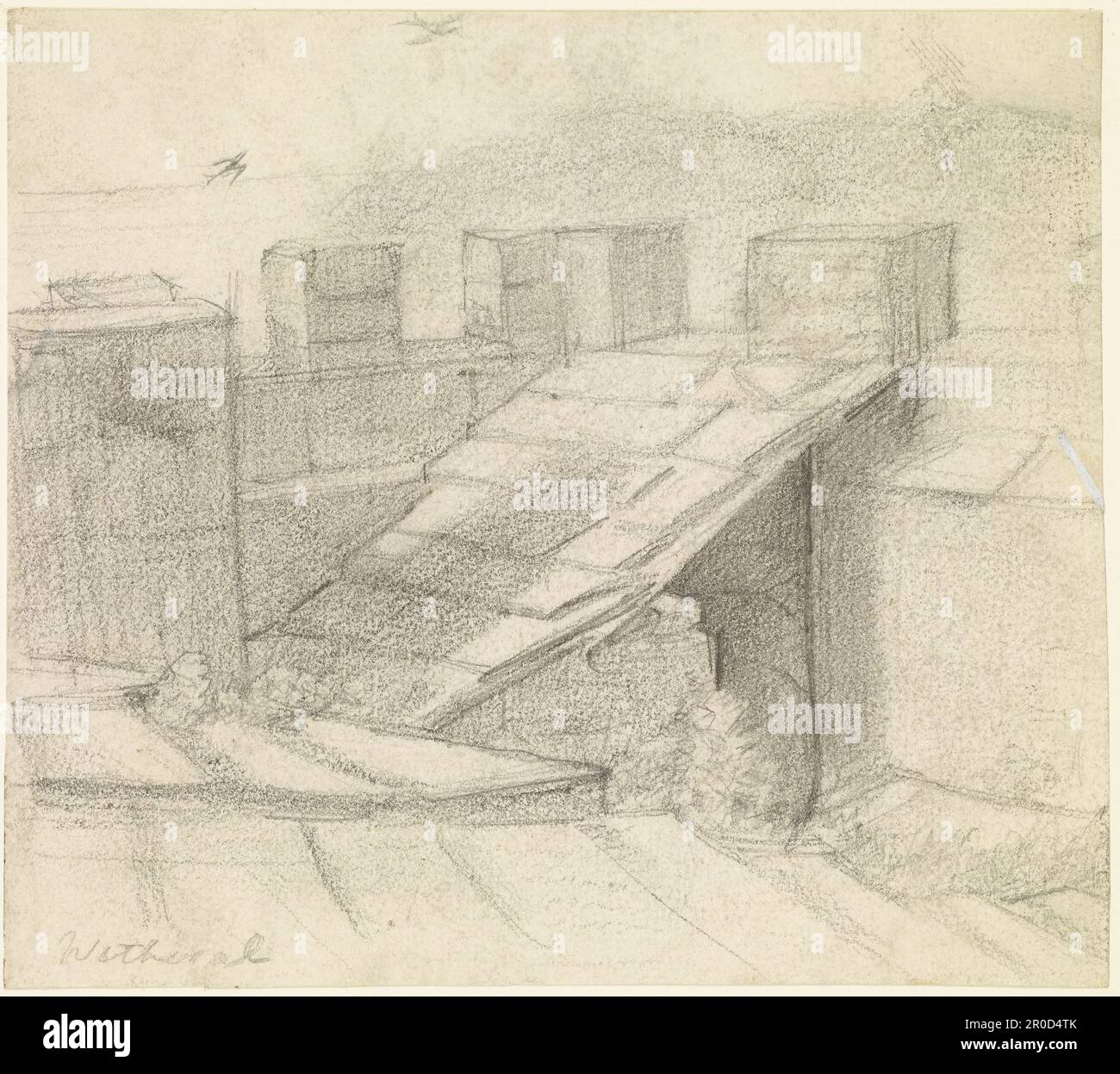 Battlements of Wetheral - Sketch of a Castle, 1852. Artist: Dante ...