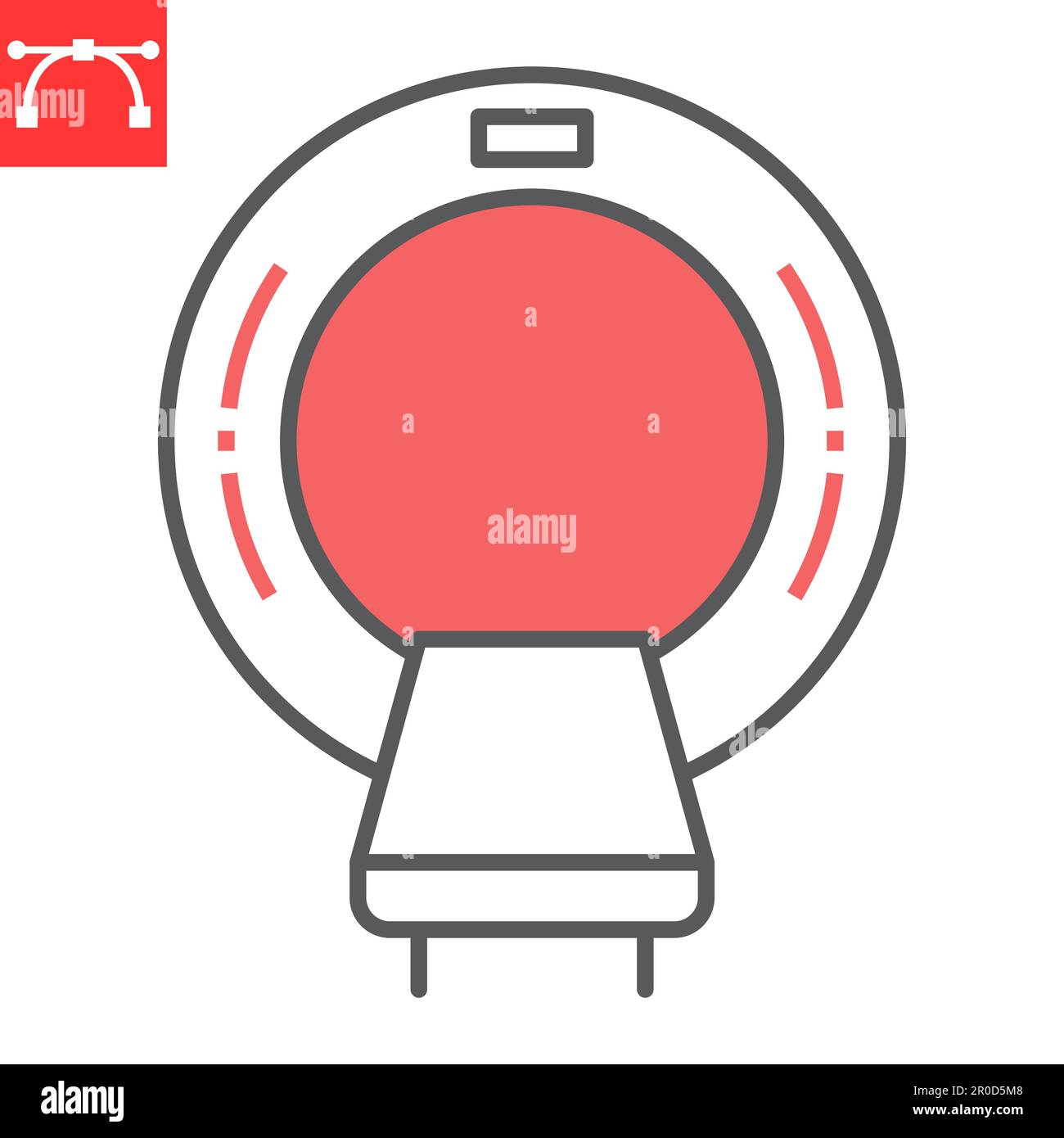 MRI scanner line icon, oncology and diagnostics, MRI machine vector ...