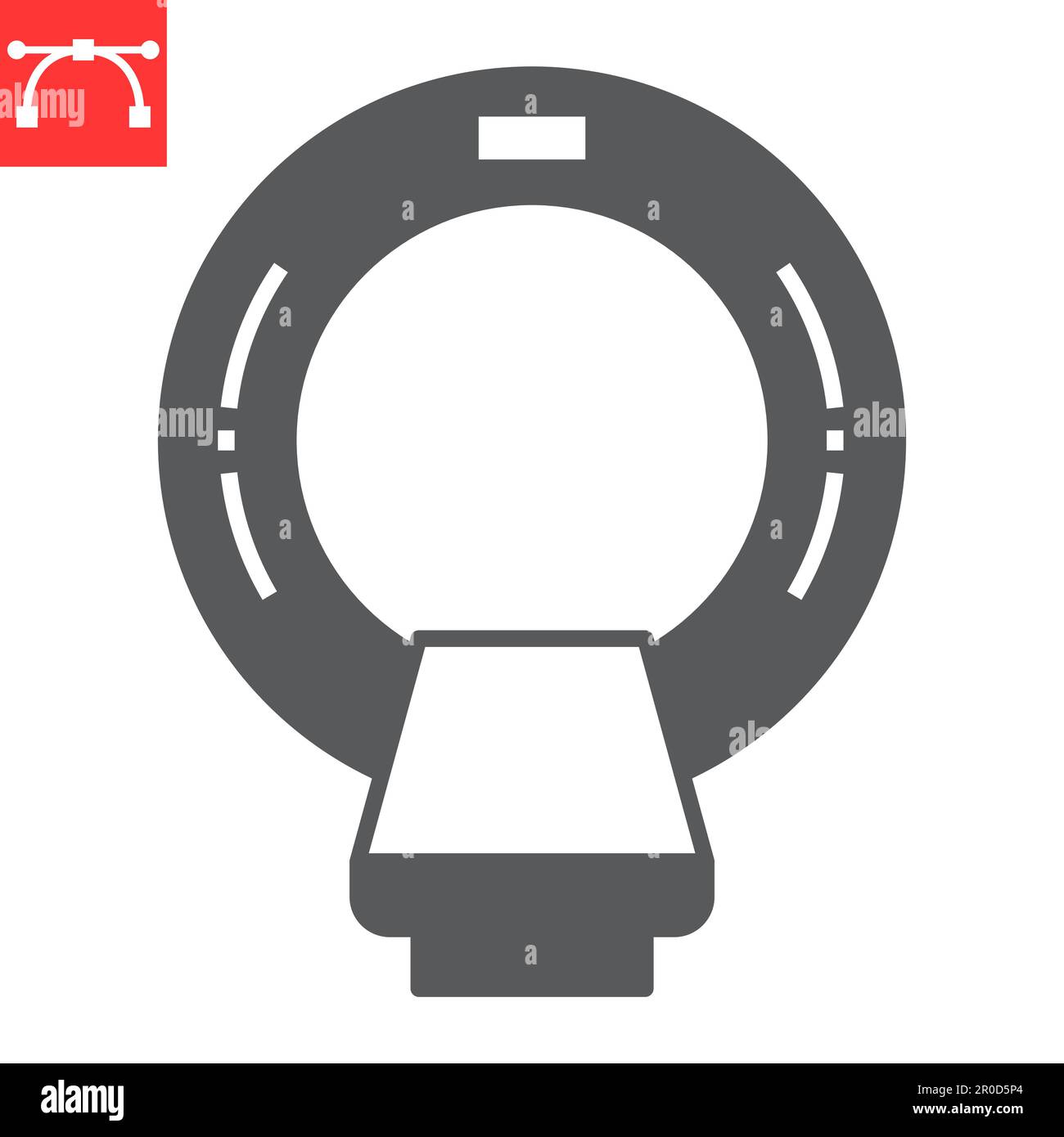 MRI scanner glyph icon, oncology and diagnostics, MRI machine vector ...