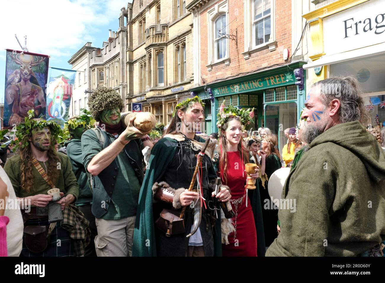Beltane celebrations on May 1st in Glastonbury Somerset UK Stock Photo ...
