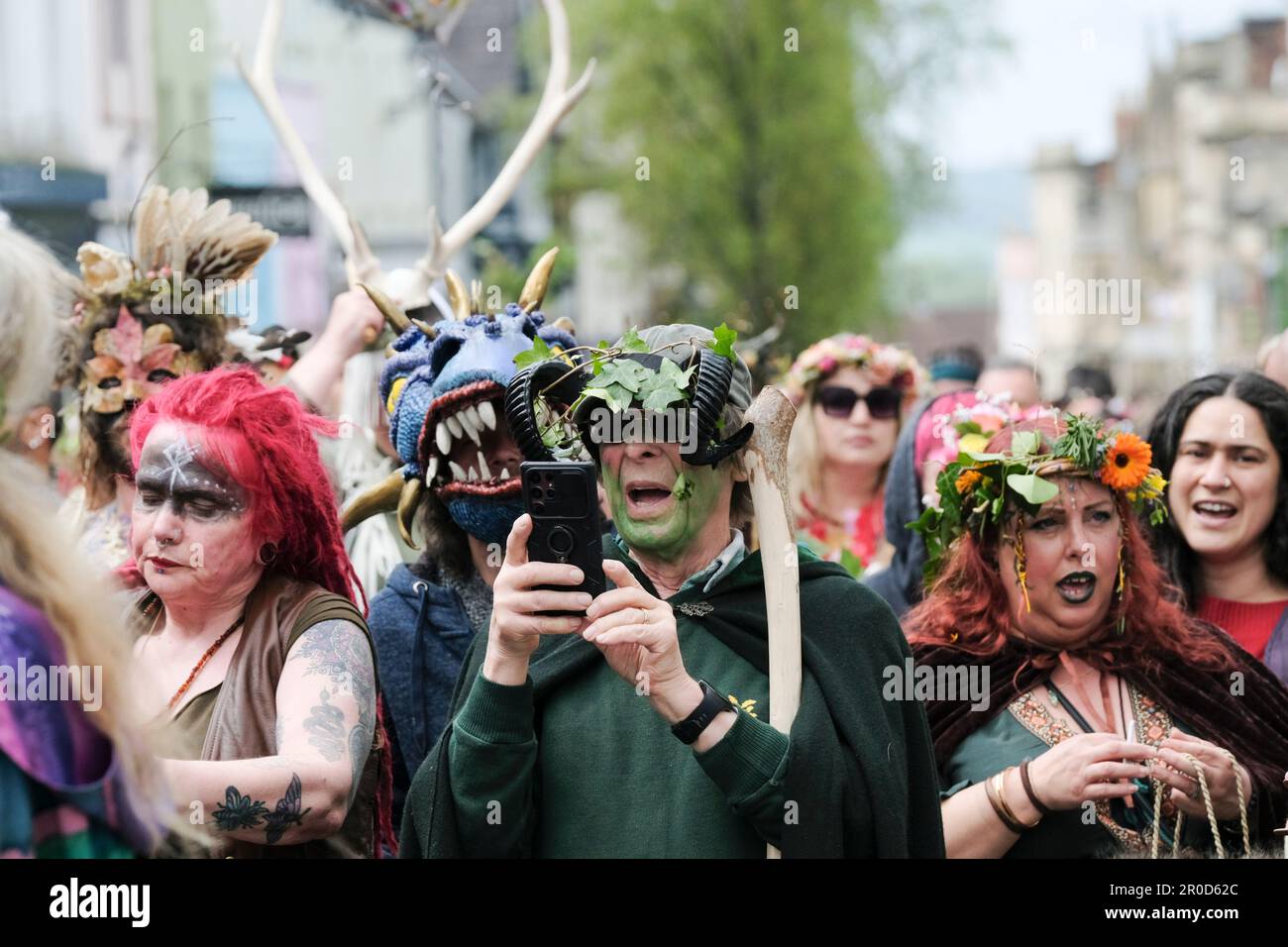 Beltane celebrations on May 1st in Glastonbury Somerset UK Stock Photo ...