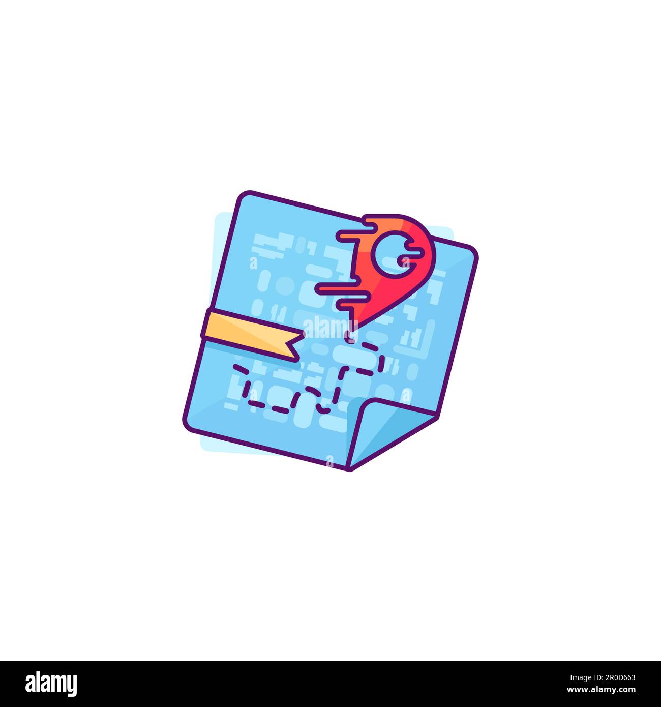 Liquid Red Pointer on Map. Fast Delivery or the Shortest Route Symbol ...