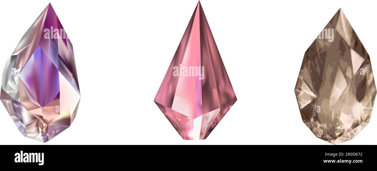 Glass shiny crystals with different shades reflecting lightA collection ...